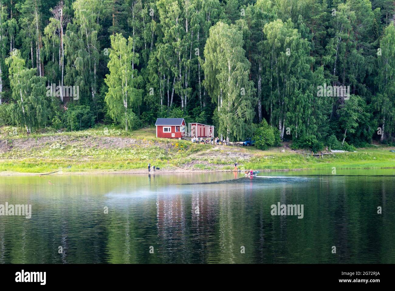 Solleftea, Sweden - 8 July, 2021: indigenous salmon fishermen returning ...
