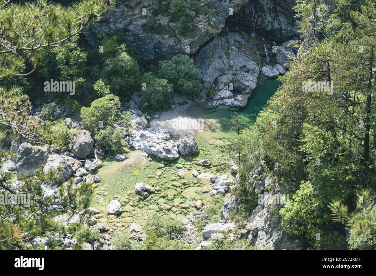 Aerial view of dried river between rocks Stock Photo - Alamy