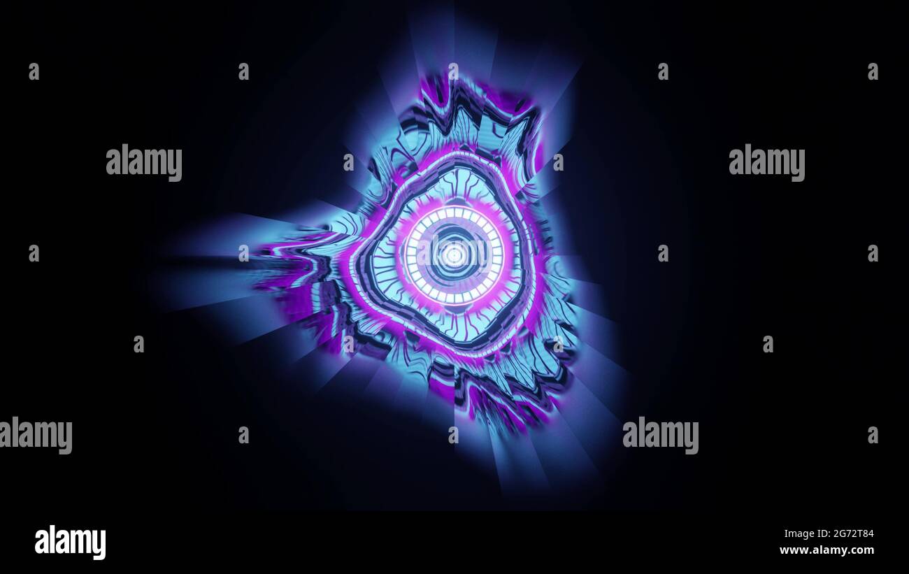 Colorful portal with patterns in the dark for wallpaper and background ...