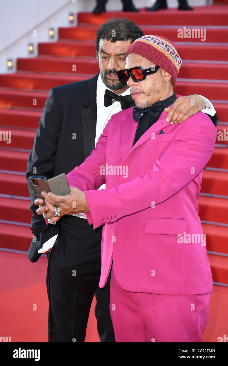 Cannes, France, 10 July 2021 Ramzy Bedia and Joey Starr arriving at the ...