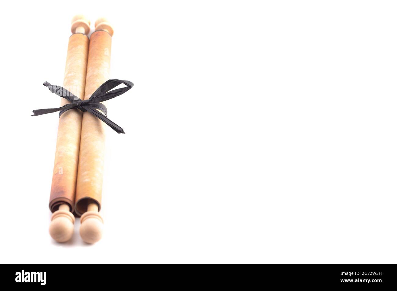 A Rolled Antique Scroll Isolated on a White Background Stock Photo - Alamy