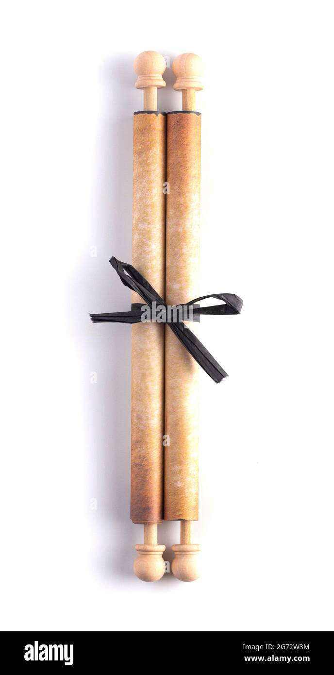 A Rolled Antique Scroll Isolated on a White Background Stock Photo - Alamy