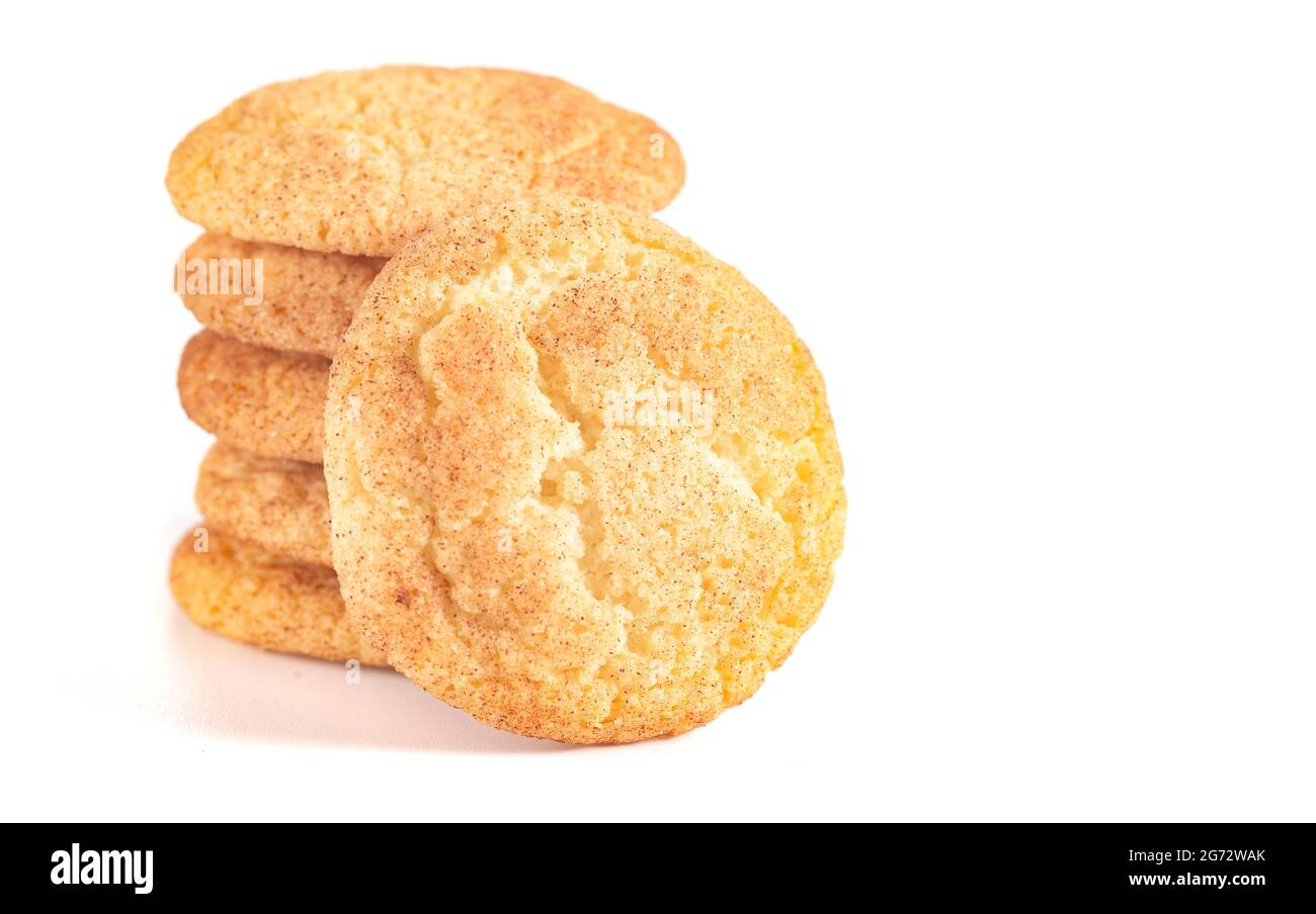Classic Snickerdoodle Cookies Isolated on a White Background Stock ...