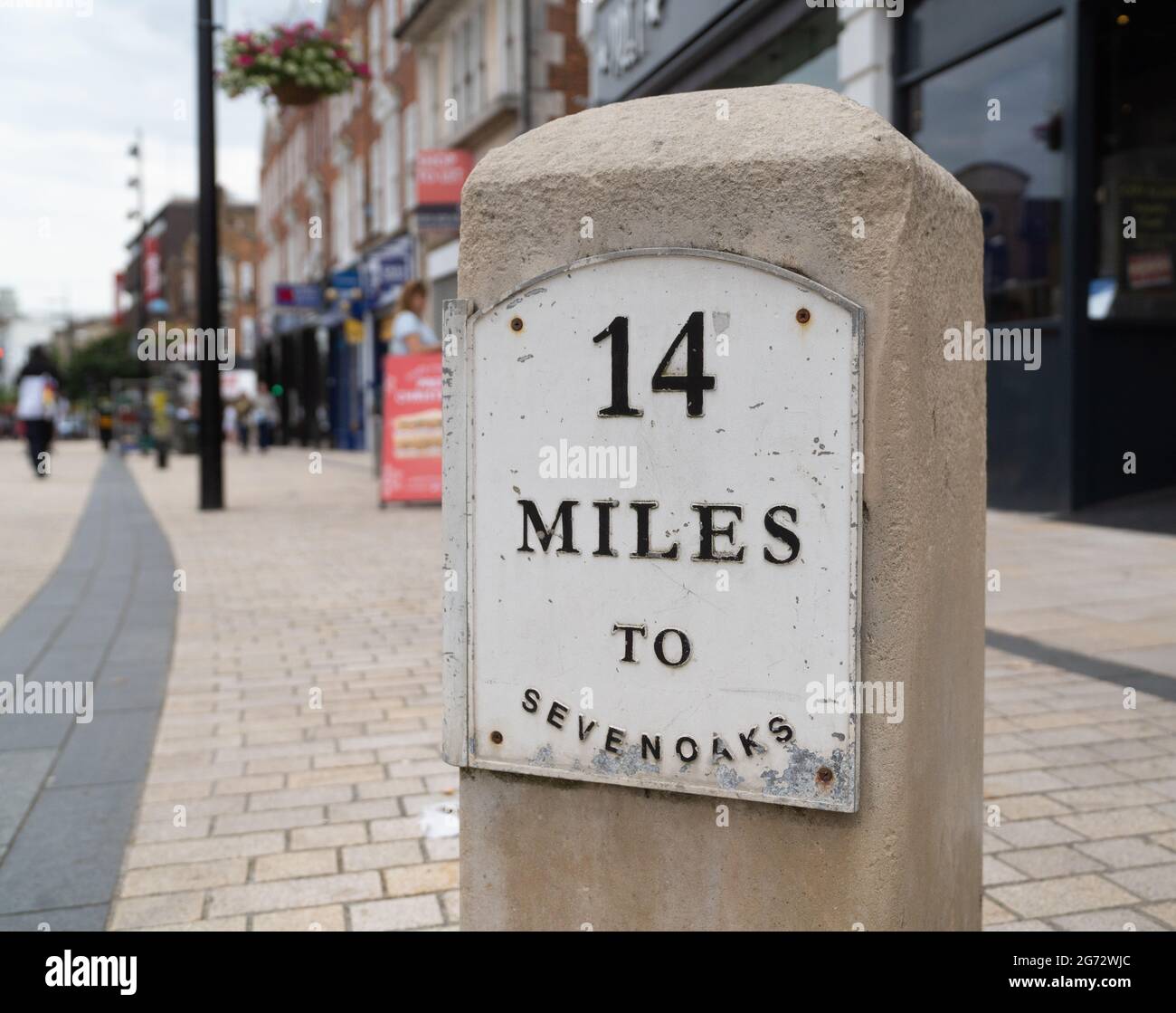 Bromley High Street Milestone Stock Photo - Alamy