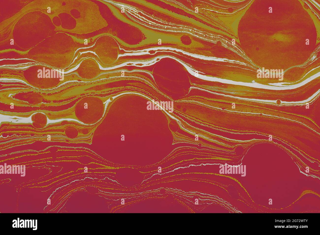 Illustration of red and yellow paints mixed creating an abstract ...