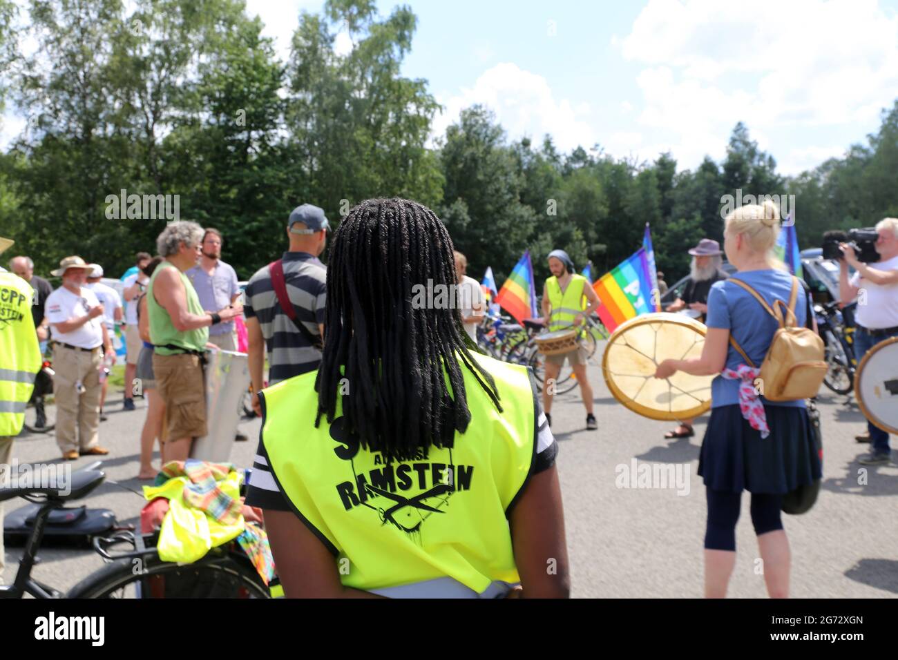Germany: Bicycle demonstration Friedenscamp (Peace Camp) Ramstein 2021 ...