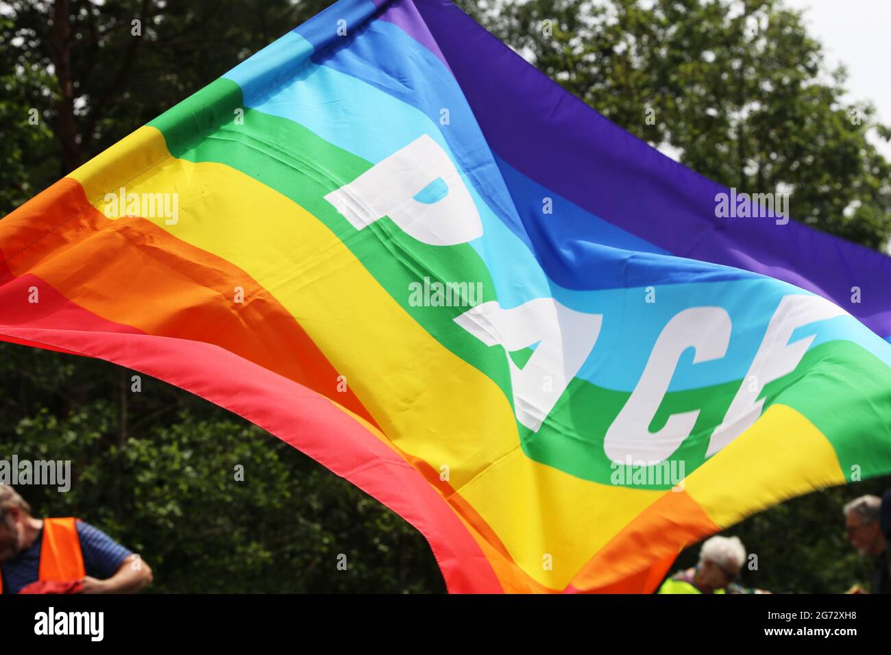 Germany: Bicycle demonstration Friedenscamp (Peace Camp) Ramstein 2021 ...