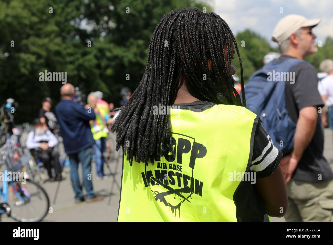 Germany: Bicycle demonstration Friedenscamp (Peace Camp) Ramstein 2021 ...