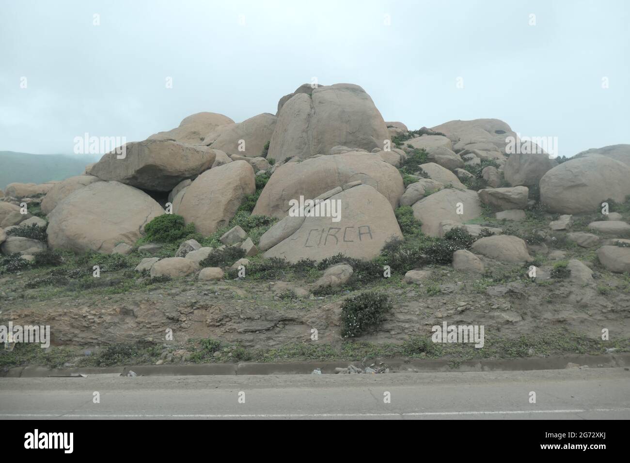 rocks or boulders on a Mountains in Peru Stock Photo - Alamy