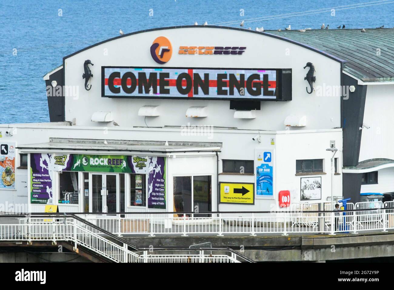 Bournemouth, Dorset, UK. 10th July 2021. The electronic screen on ...