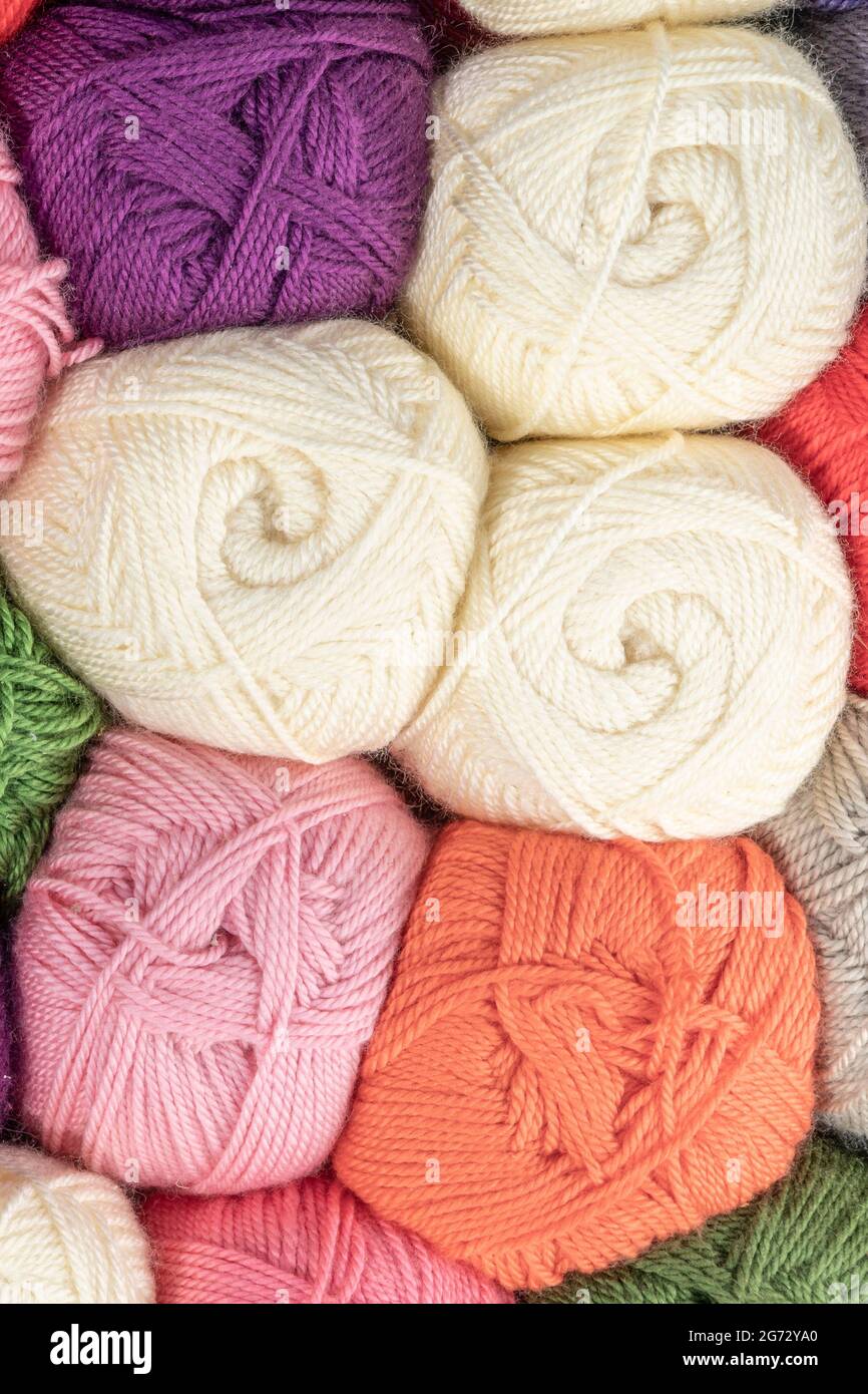 closeup colorful wool balls as a background Stock Photo - Alamy