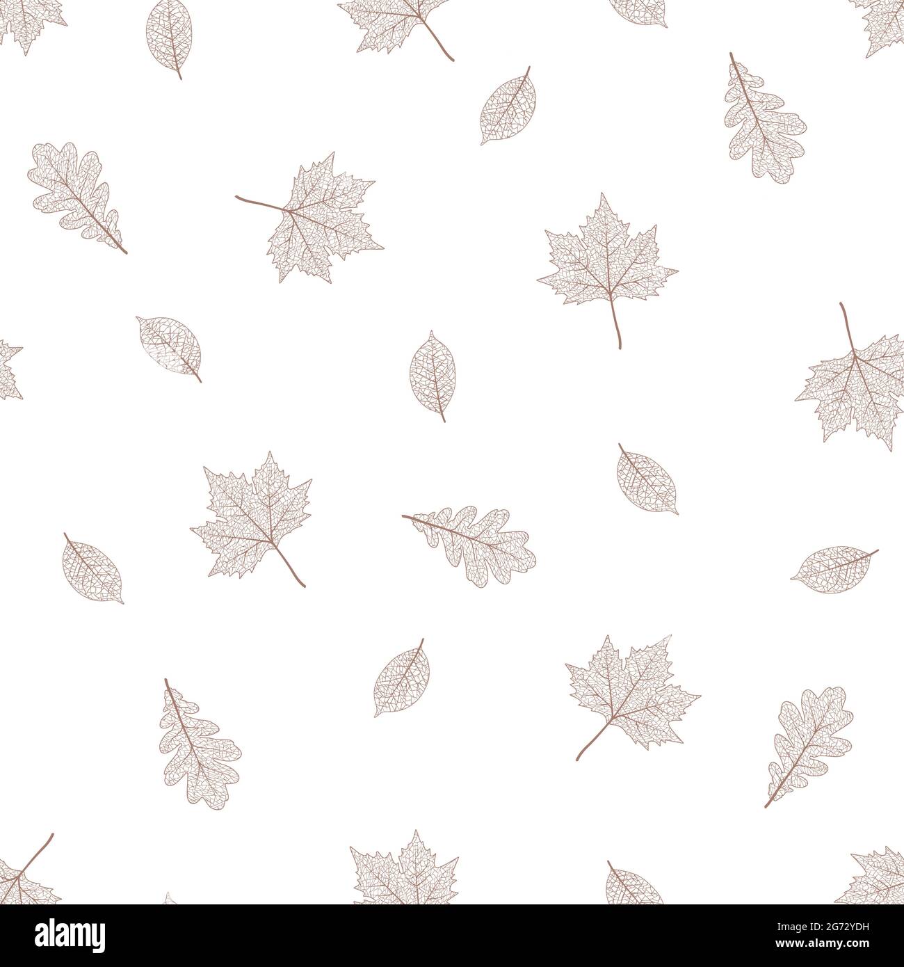 Maple tree leaf brown texture. Seamless vector pattern. Autumn season ...