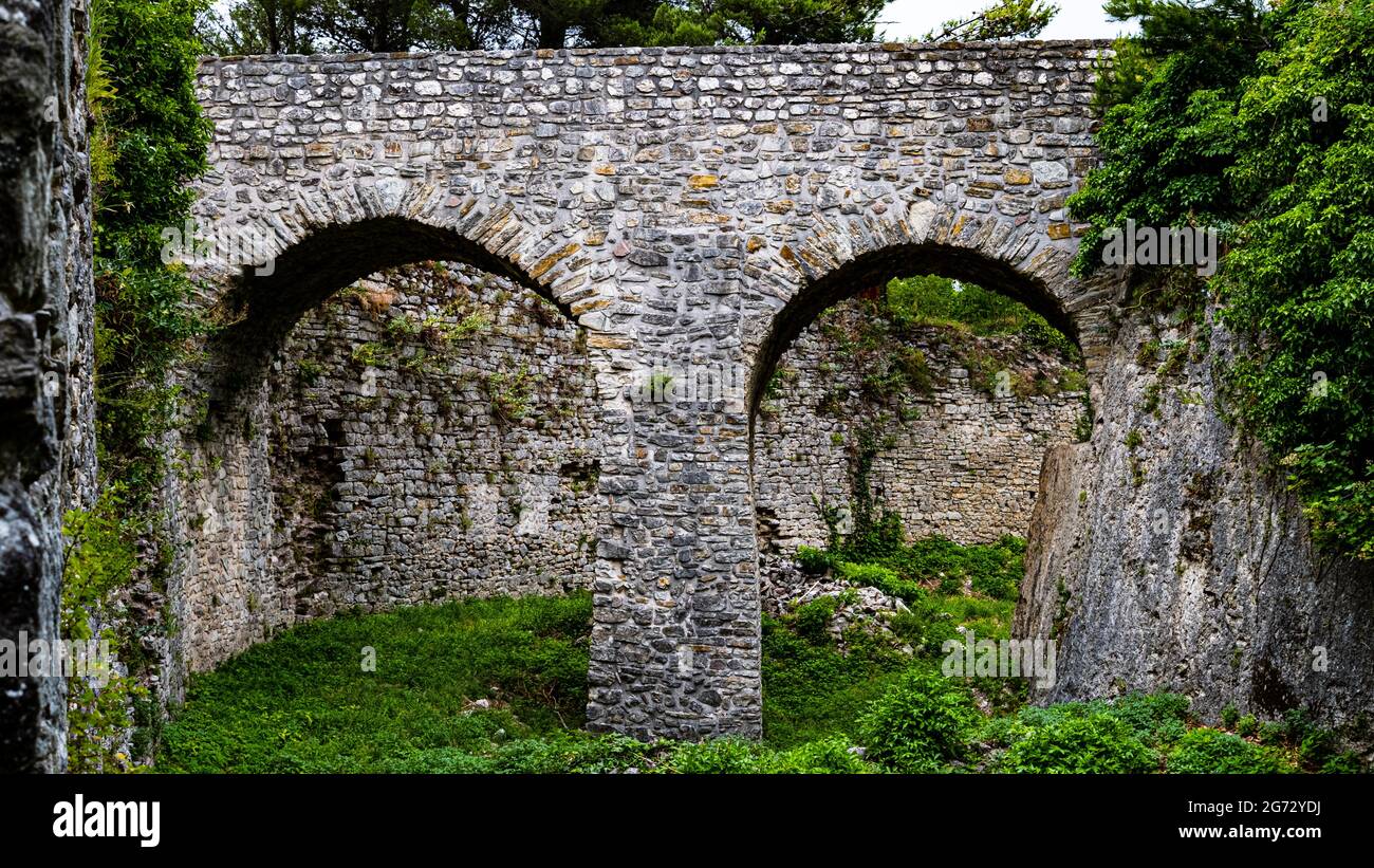 medieval castle bridge arches. Laviano, Italy Stock Photo - Alamy