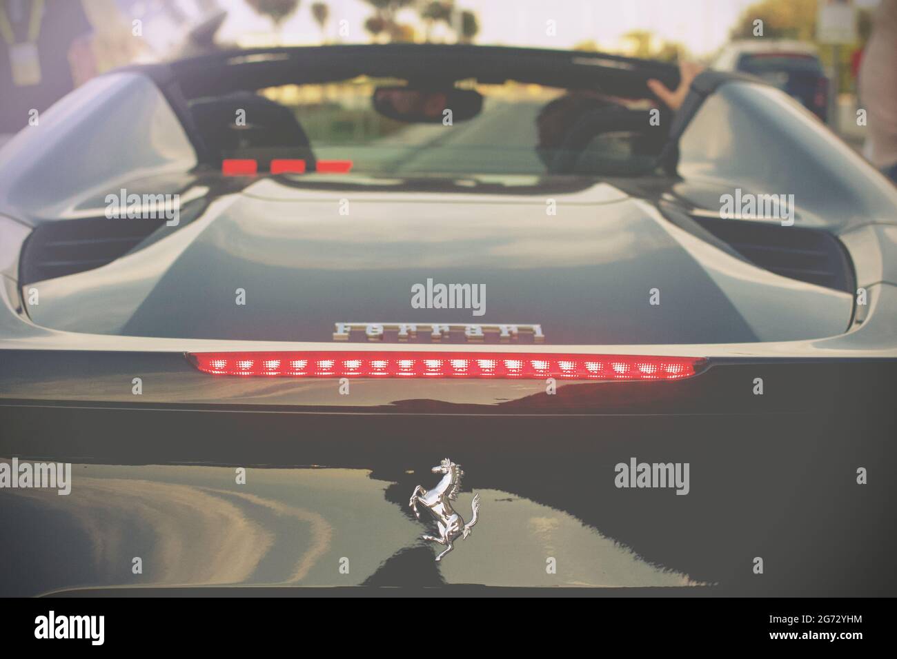 Back view of a Ferrari car, concept of luxury Stock Photo - Alamy