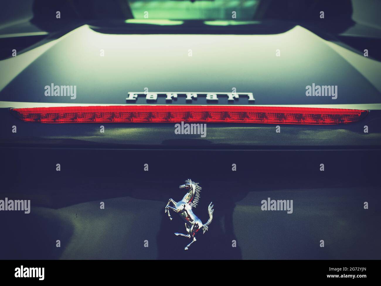 Back view of a Ferrari car, concept of luxury Stock Photo - Alamy