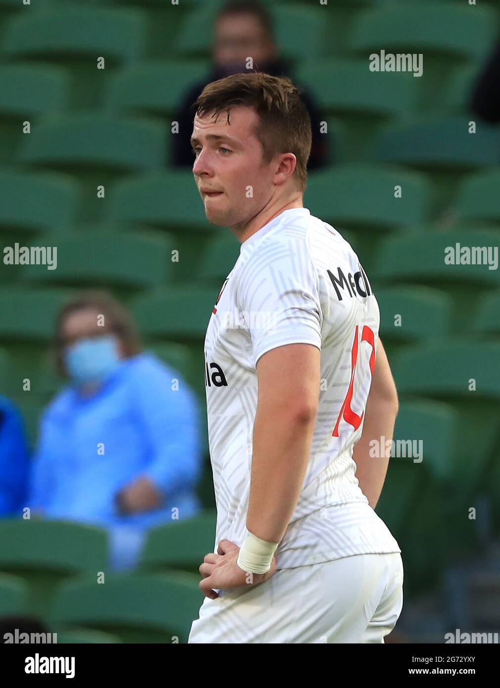 USA's Luke Carty reacts during the Summer Series match at the Aviva ...