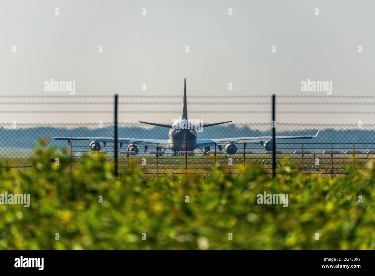 Airplane on the runway Stock Photo - Alamy