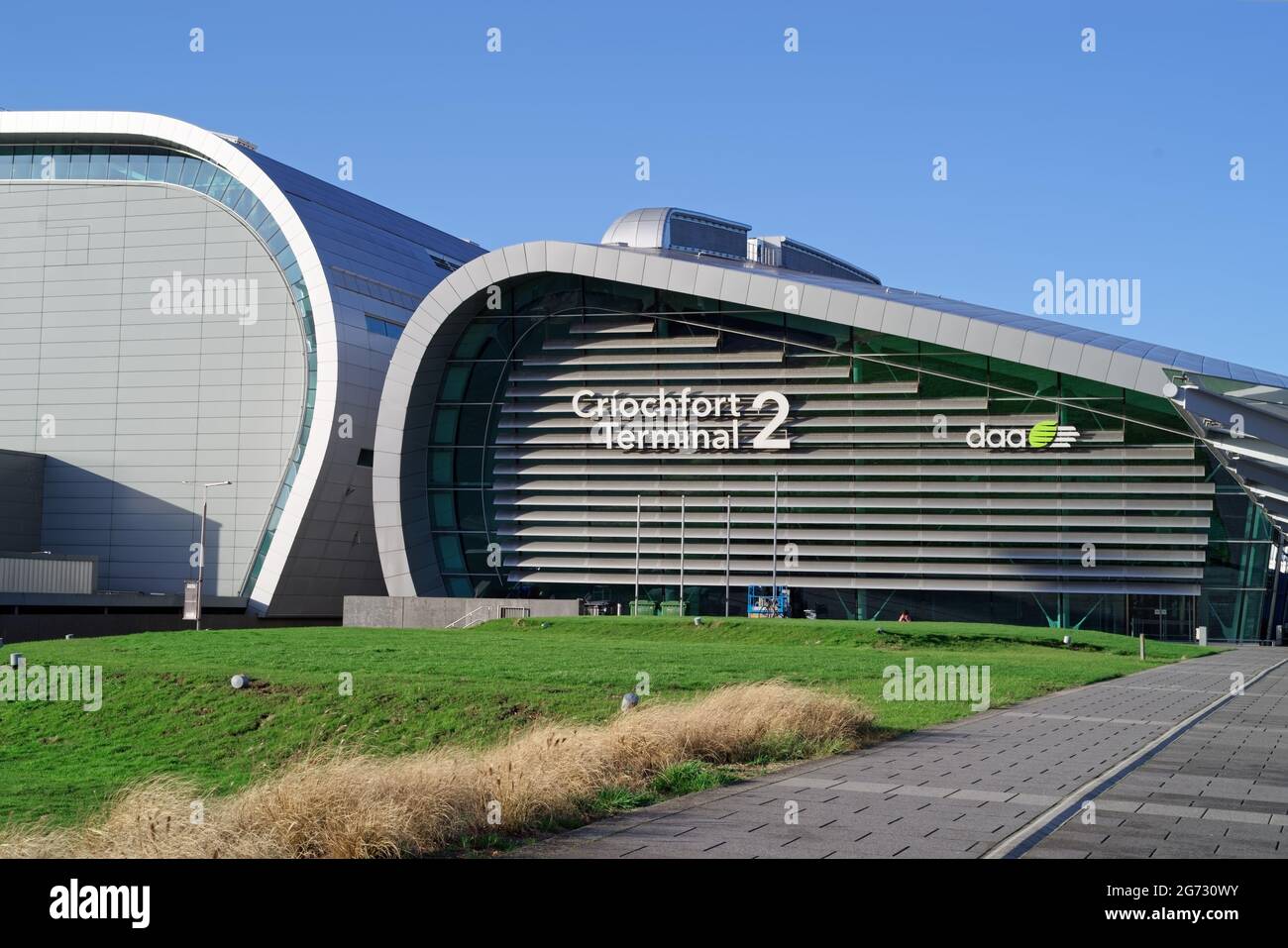 DUBLIN, IRELAND - Jan 15, 2020: A view of Terminal 2 building in Dublin ...