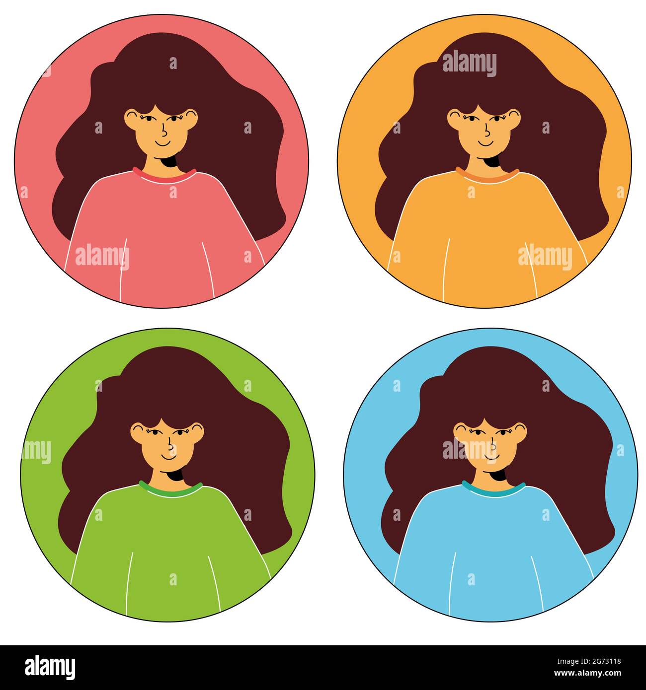 Abstract modern woman people faces portraits artistic trendy background ...