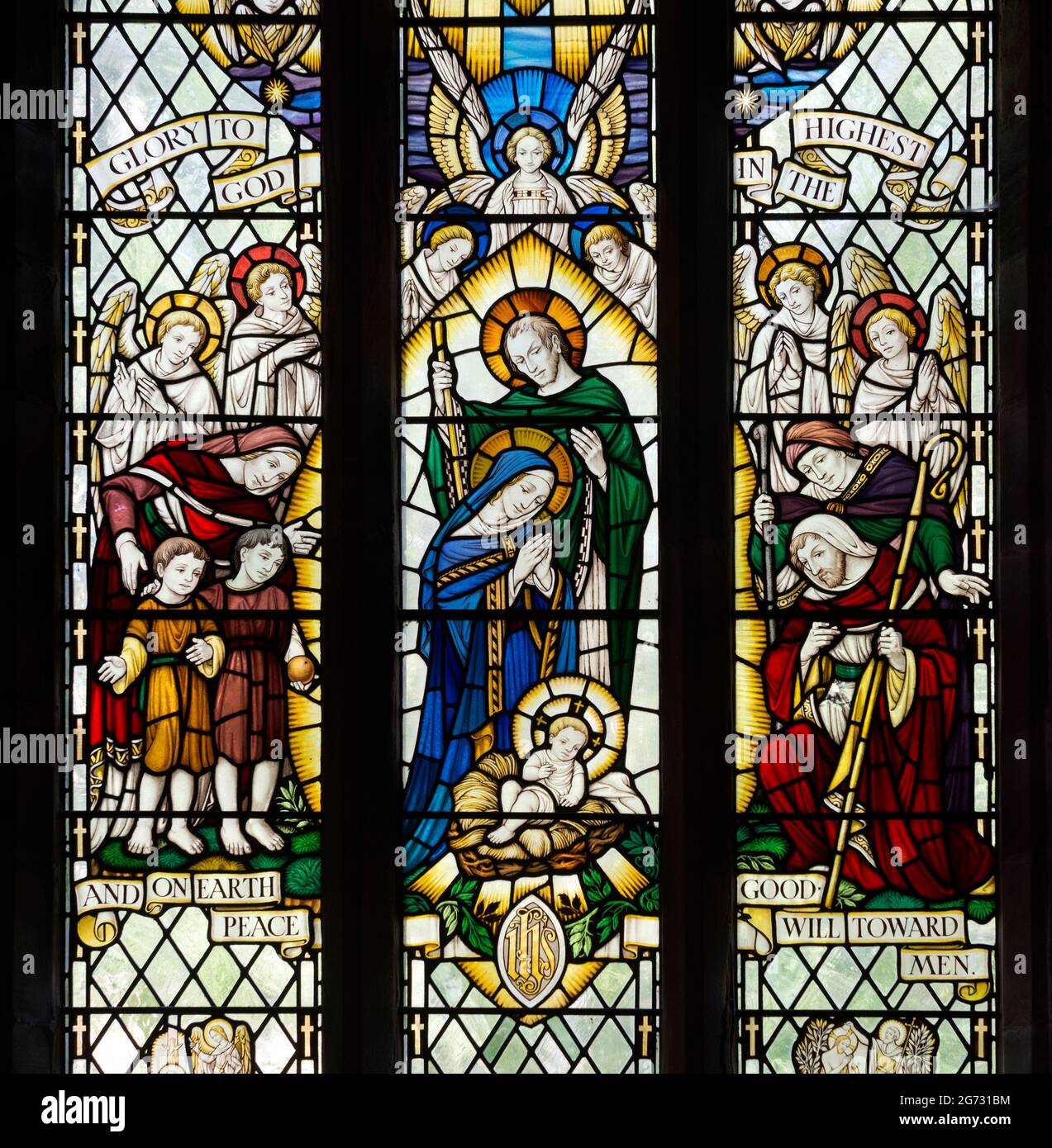 Nativity stained glass, St. John the Baptist Church, Shenstone ...