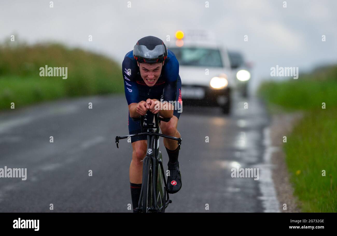 Pewsey, England. 10 July, 2021. Max Poole, Fensham Howes - MAS Design at the British Cycling ...