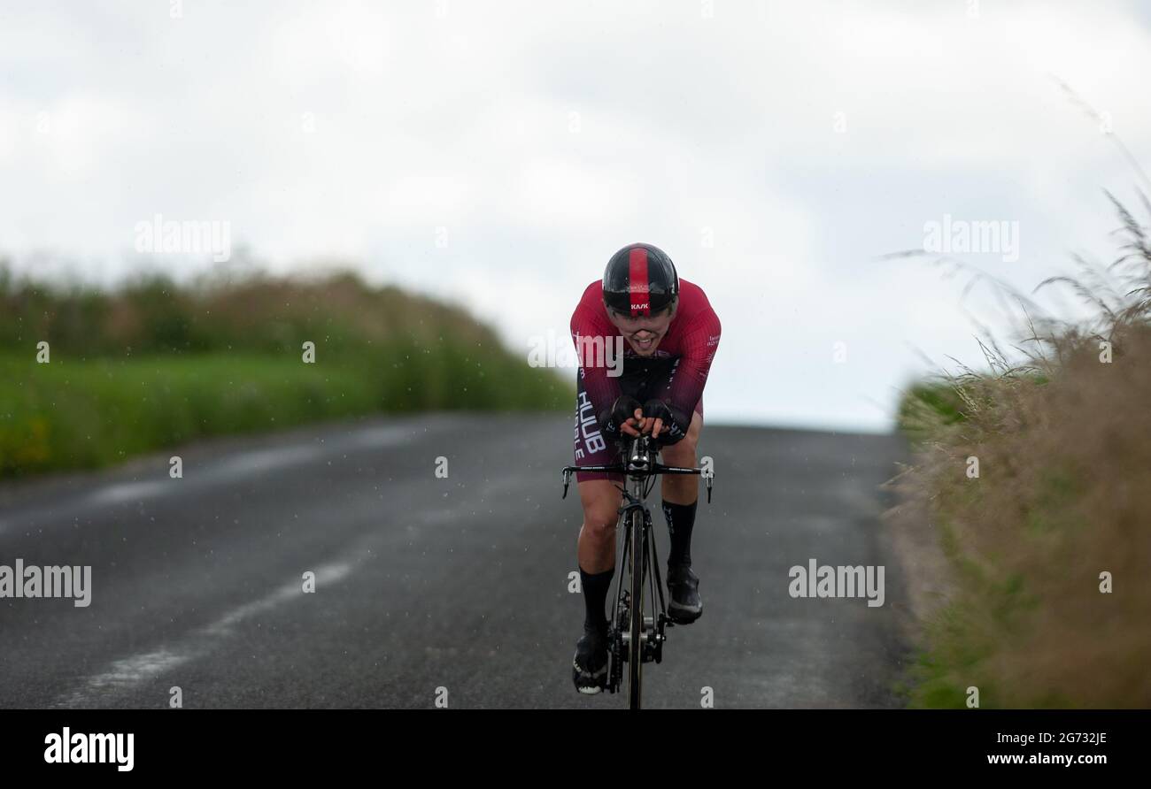 Pewsey, England. 10 July, 2021. Ryan Greaves, HUUB Ribble Performance ...