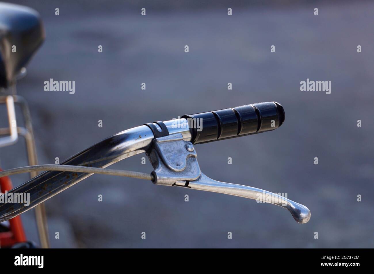 Closeup of a vintage bicycle handlebar grip Stock Photo - Alamy