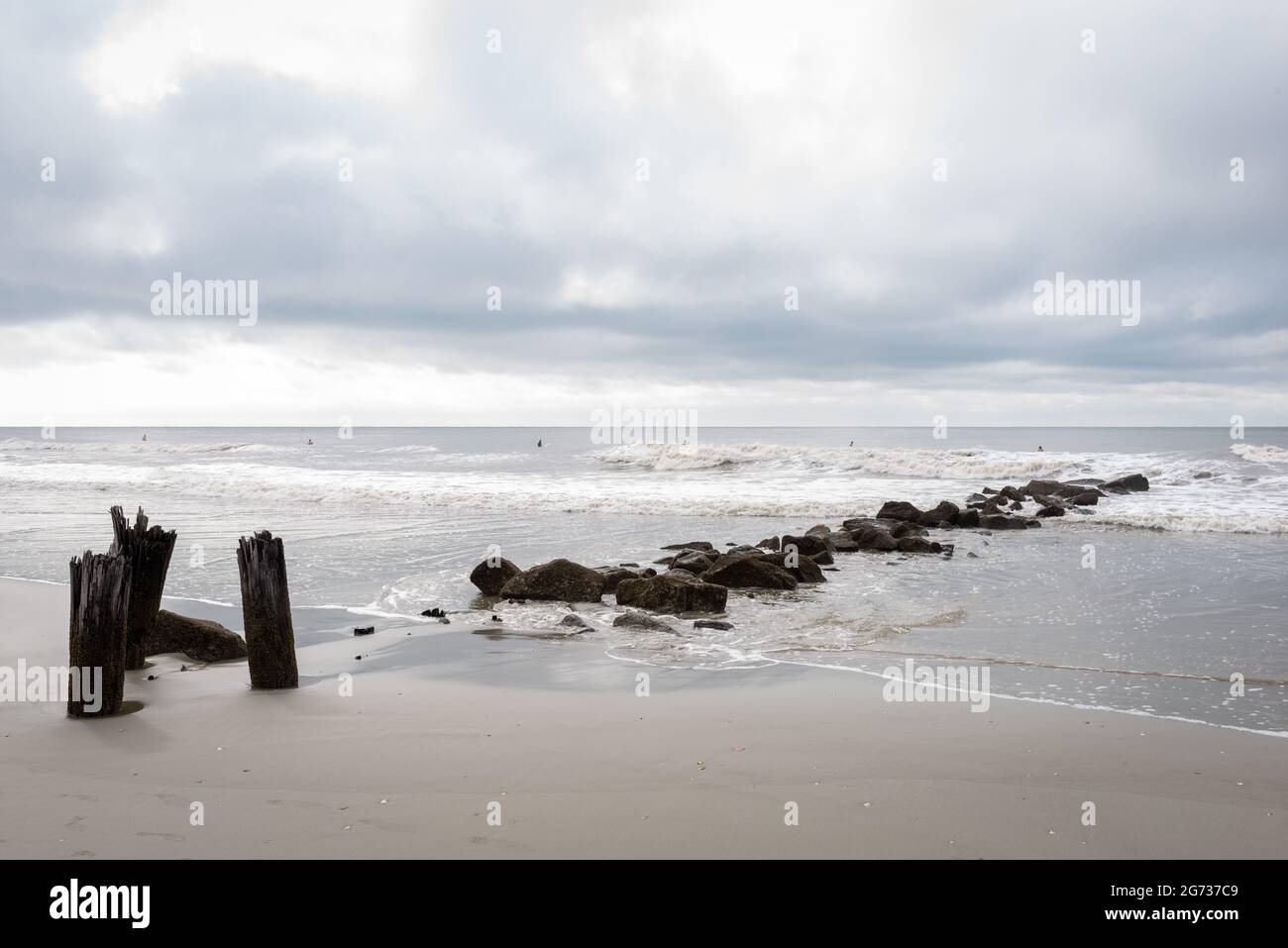 This wooden foundation is all that remains from the destruction caused ...