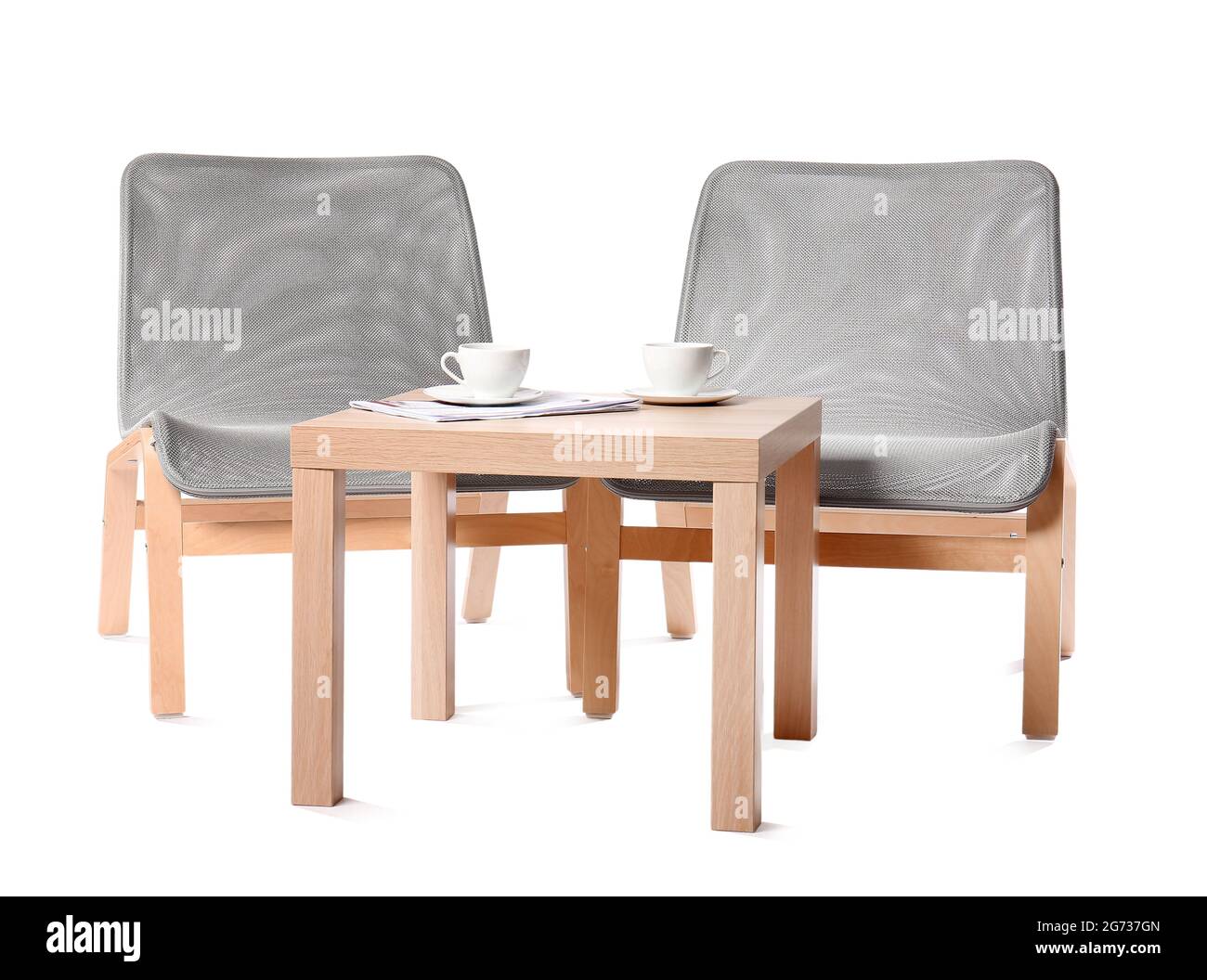 stylish-chairs-with-table-on-white-background-stock-photo-alamy