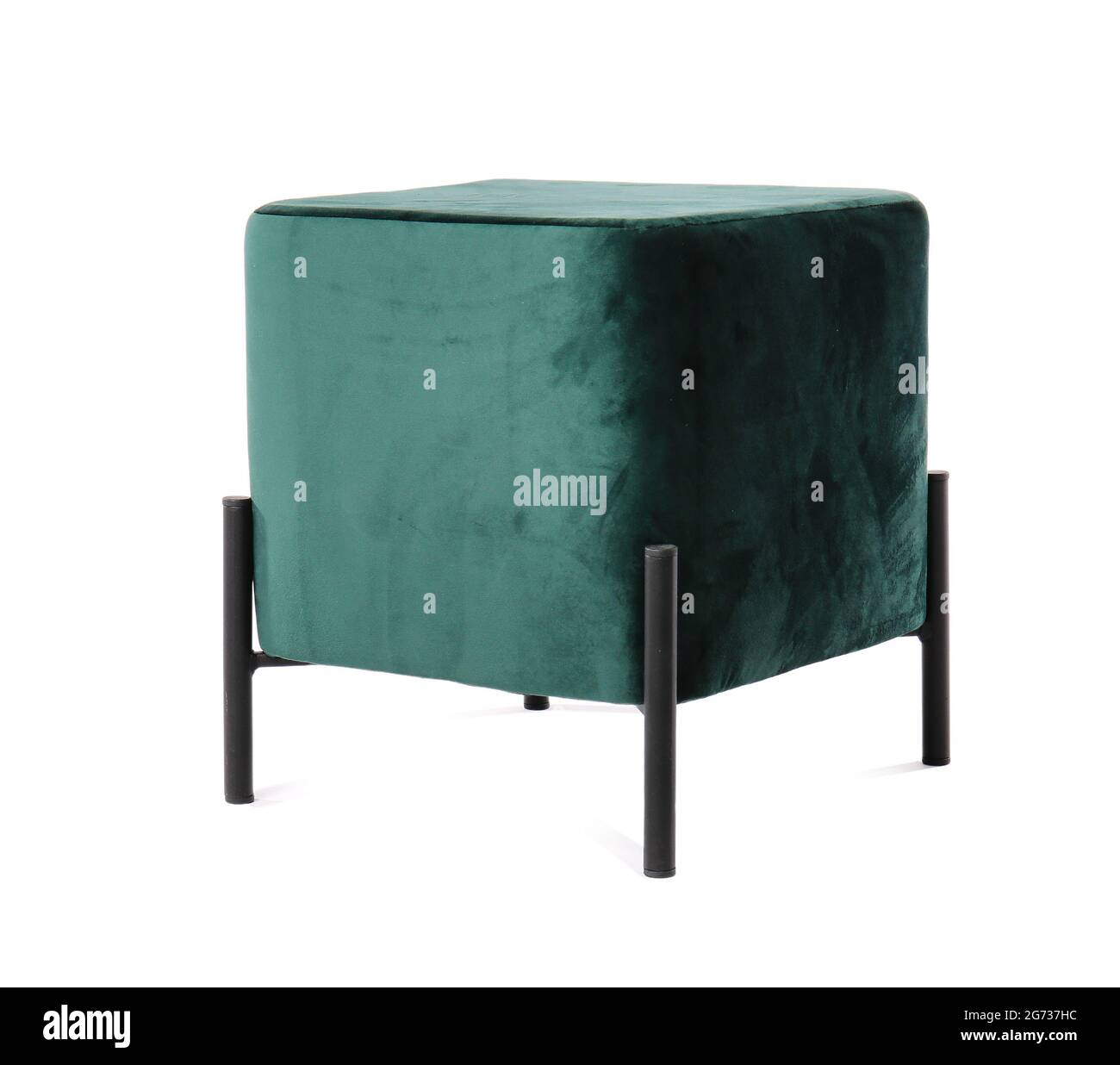 Stylish pouf on white background Stock Photo - Alamy