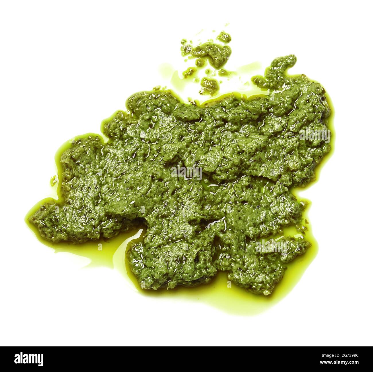 Smear of tasty pesto sauce on white background Stock Photo - Alamy