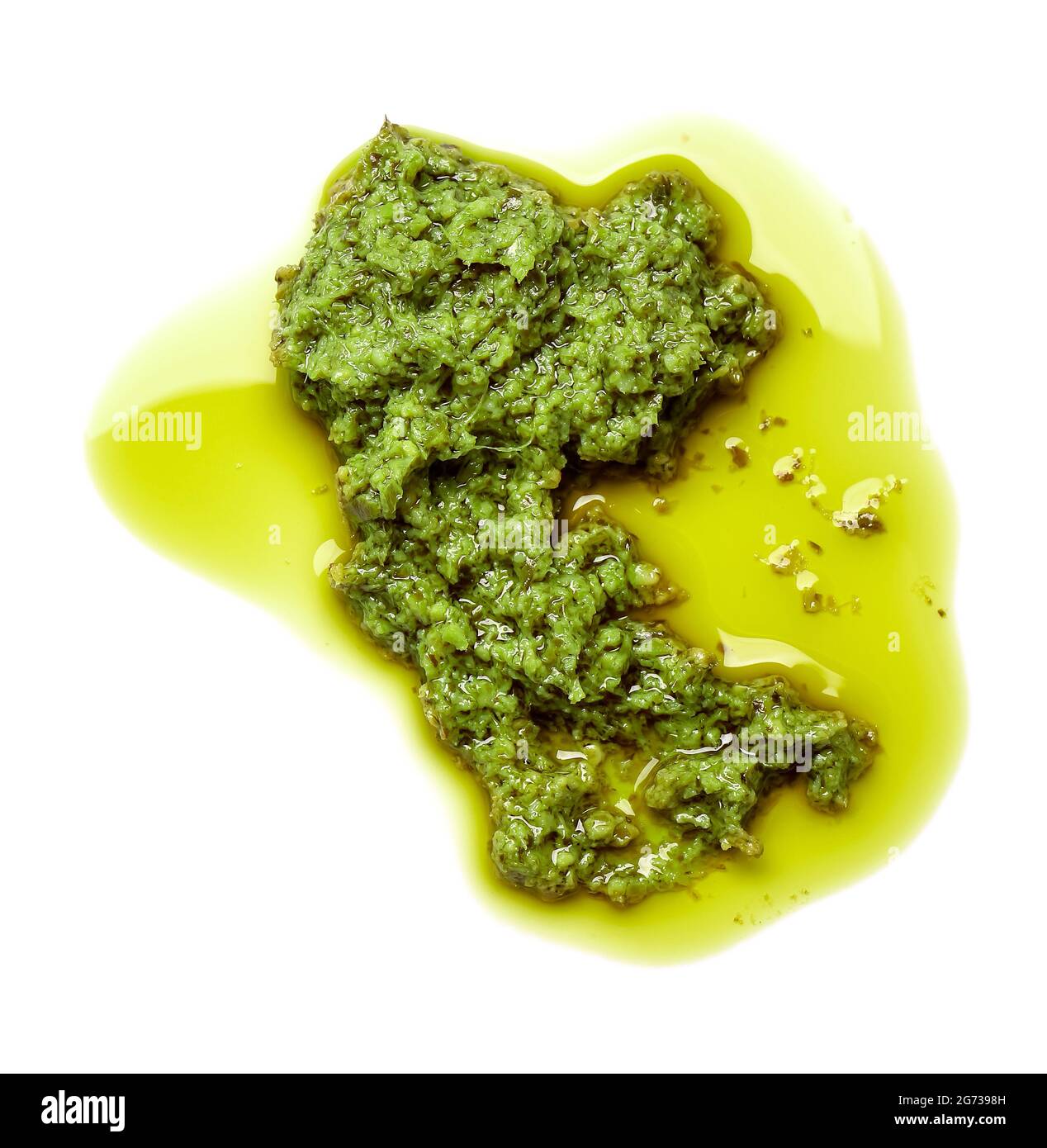 Smear of tasty pesto sauce on white background Stock Photo - Alamy