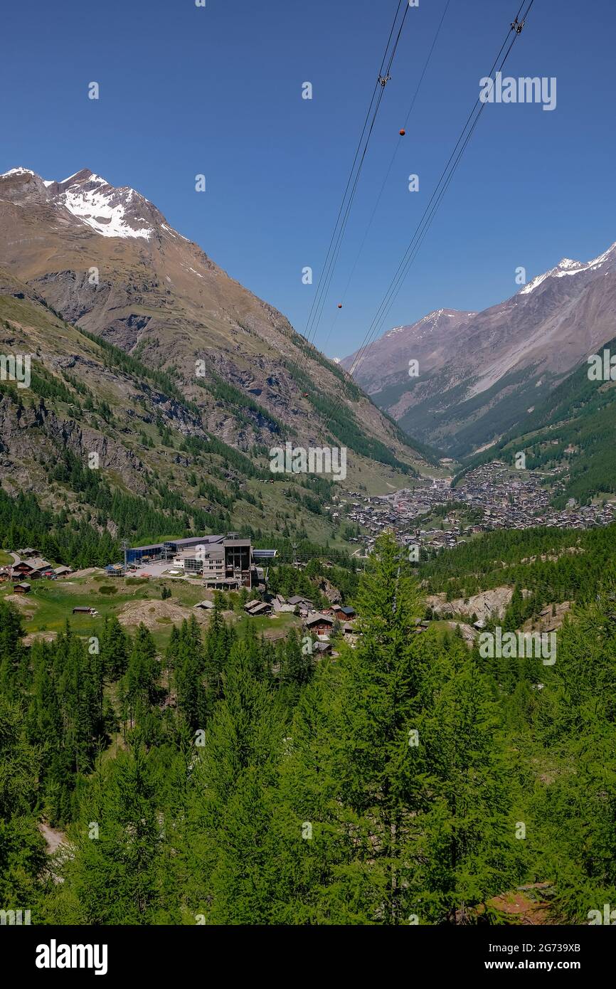 Cable Car Station in the Swiss Alps - Matterhorn, Furi, Zermatt ...
