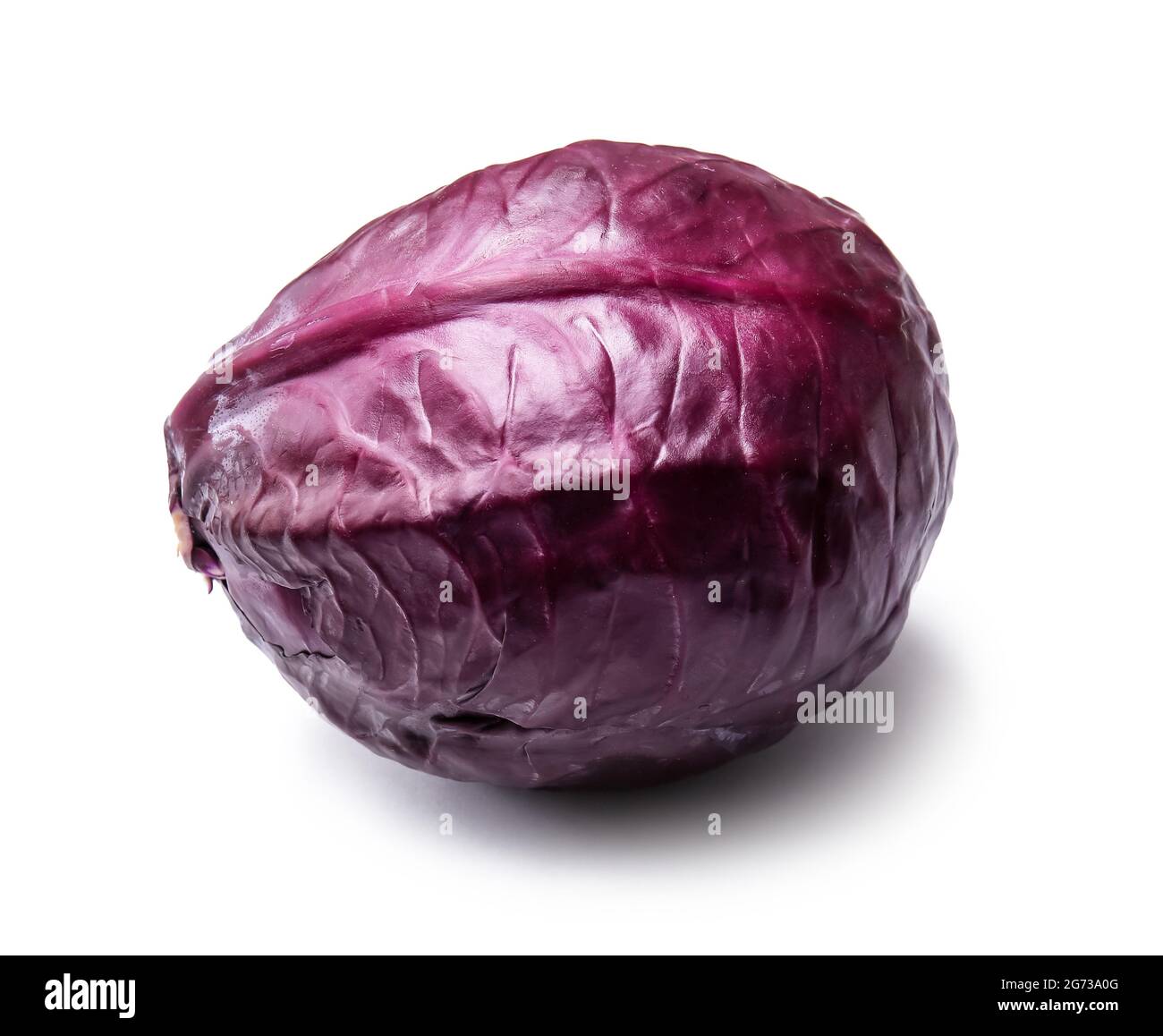 Fresh purple cabbage on white background Stock Photo - Alamy