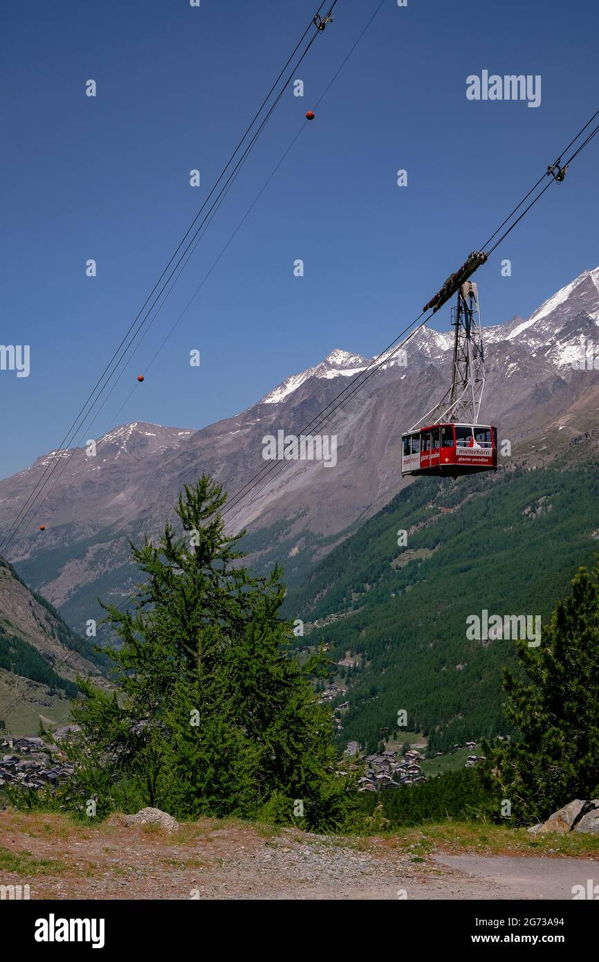 Cable Car Station in the Swiss Alps - Matterhorn, Furi, Zermatt ...