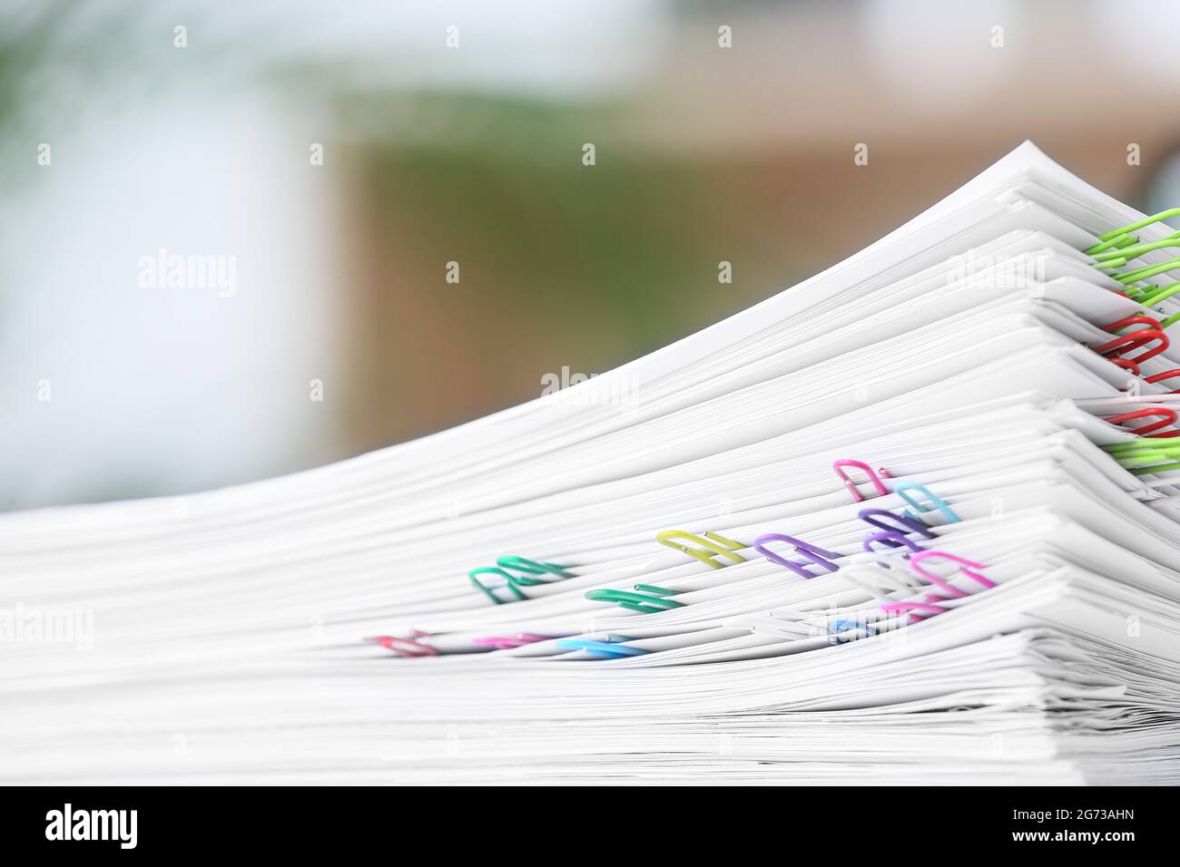 Stack of documents on table in office, closeup Stock Photo - Alamy