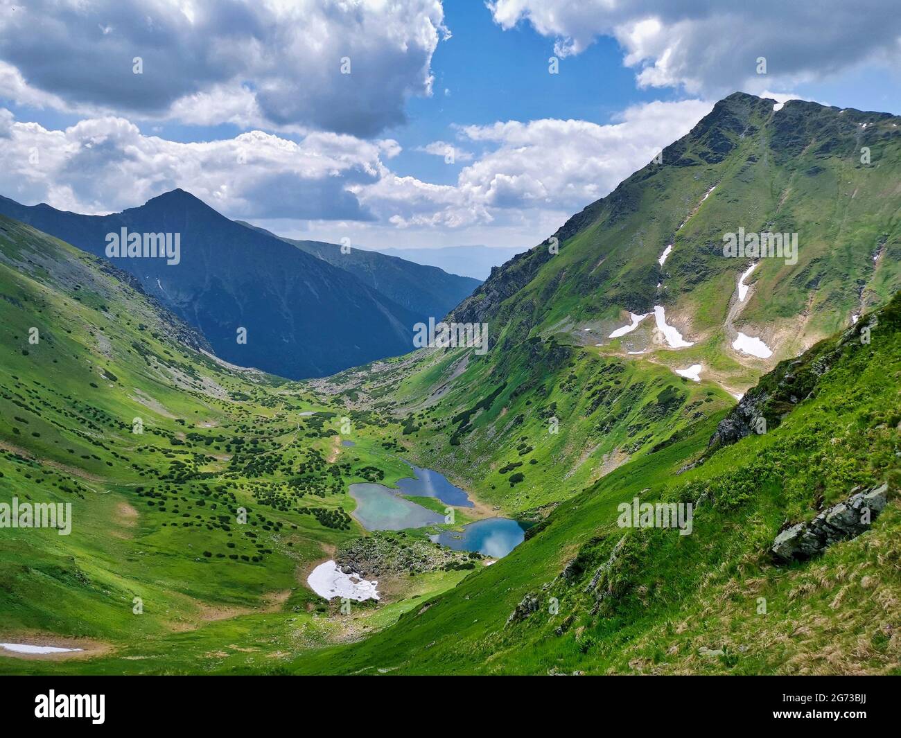 Mountain lakes in the valley below Mount Jakubina in the Western Tatras ...