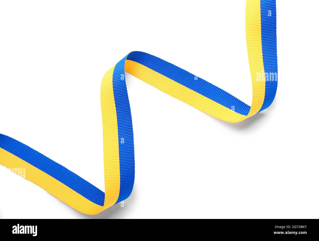 Ribbon in colors of Ukrainian flag on white background Stock Photo - Alamy