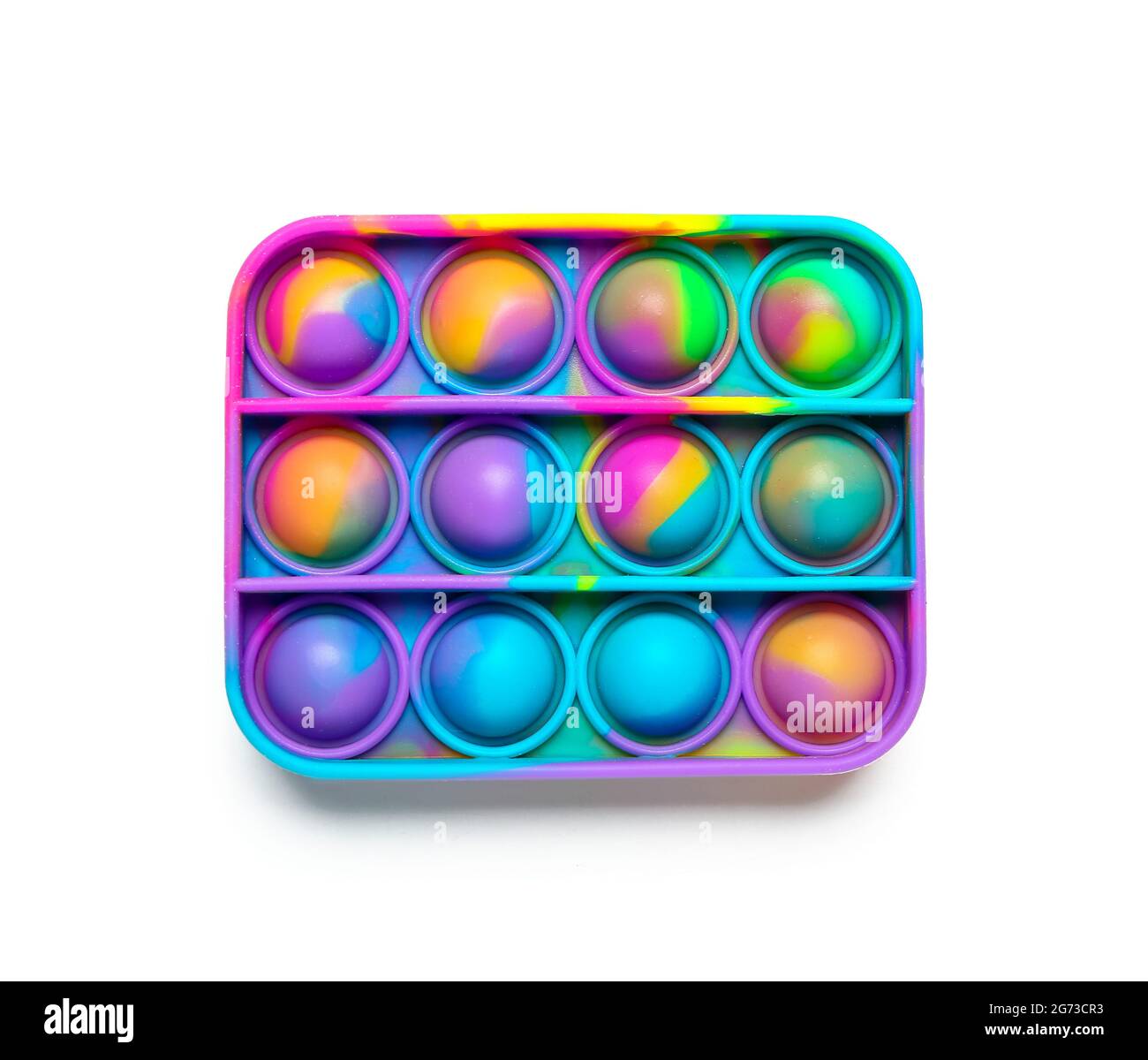 Bright fidget toy on white background Stock Photo - Alamy
