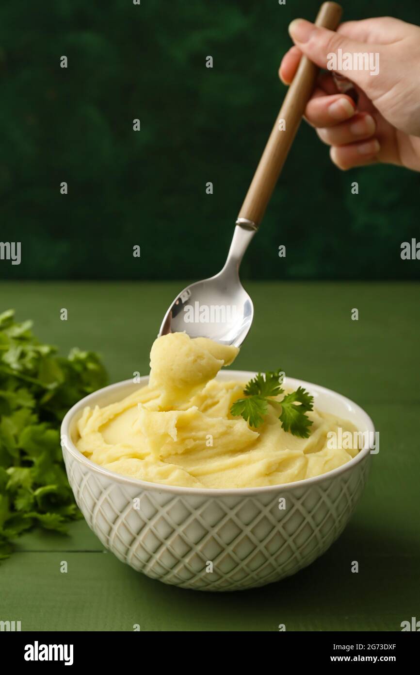 Person eating boiled potatoes hi-res stock photography and images - Alamy
