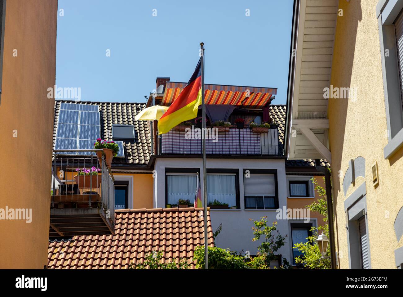 Nice neighborhood with many buildings in Germany Stock Photo - Alamy