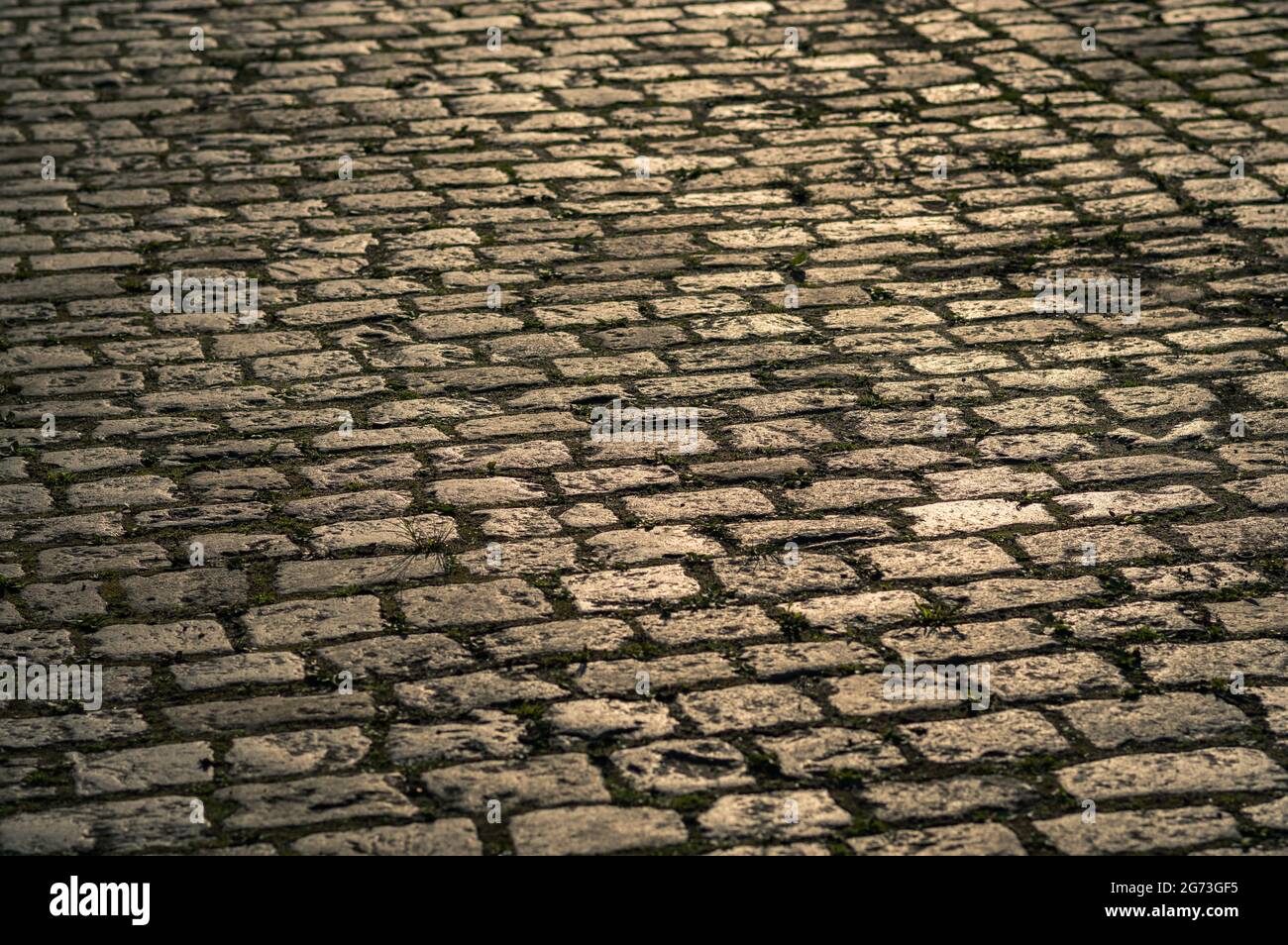 Close up shot of a brick street Stock Photo - Alamy