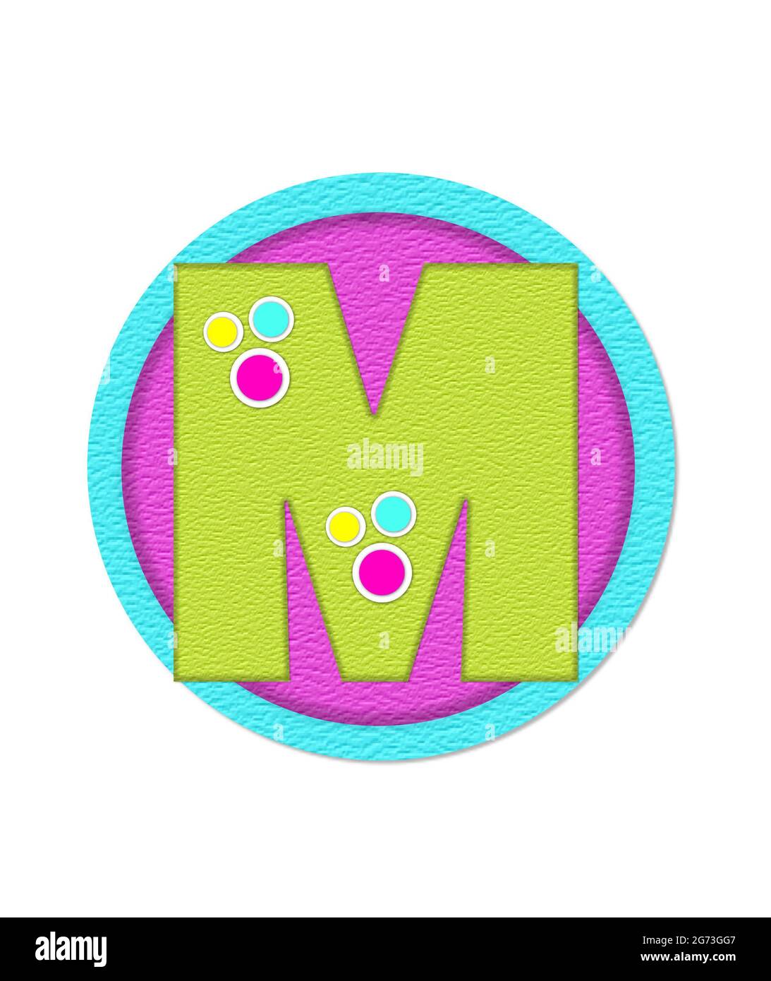 The letter M, in the alphabet set "Crinkle Paper 2", is green with ...