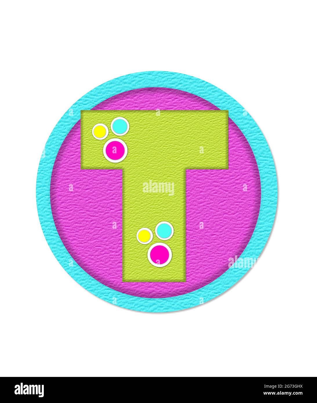 The letter T, in the alphabet set "Crinkle Paper 2", is green with ...
