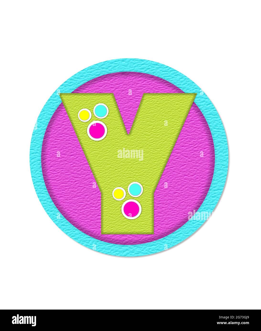 The letter Y, in the alphabet set "Crinkle Paper 2", is green with ...