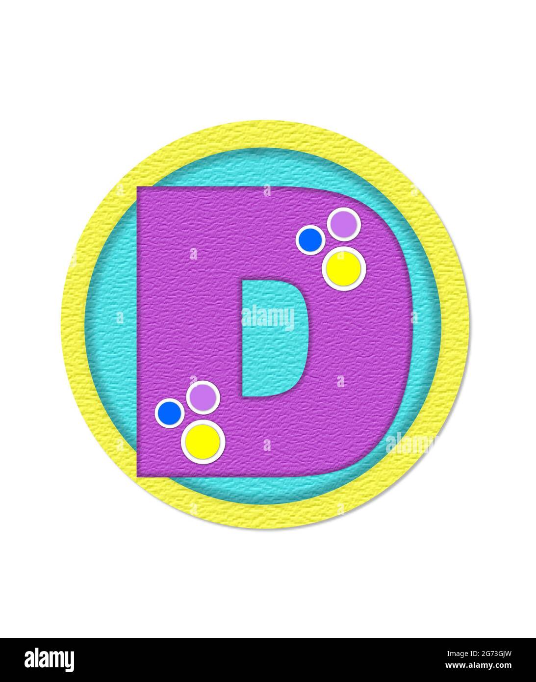 The letter D, in the alphabet set "Crinkle Paper", is purple with large ...