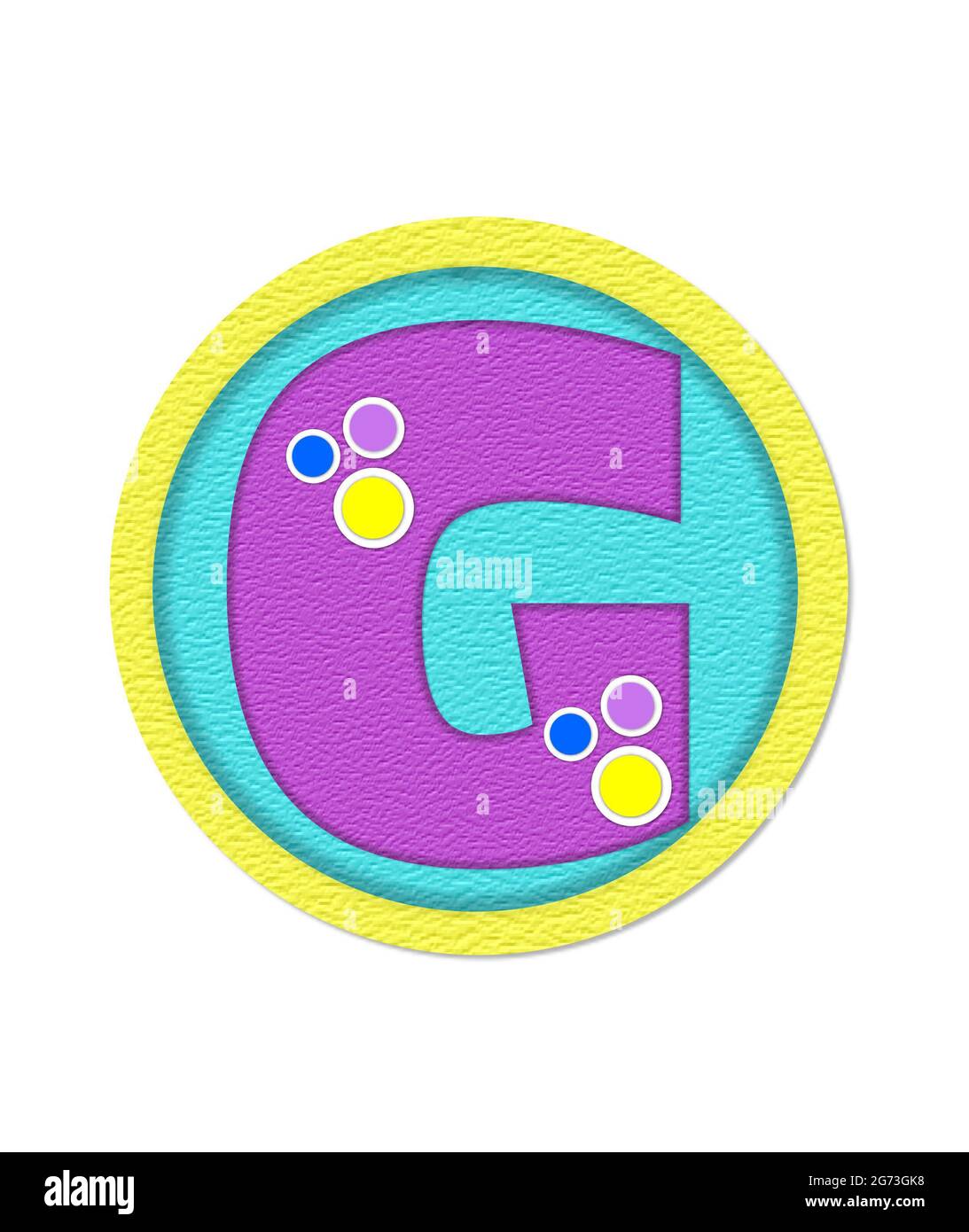 The letter G, in the alphabet set "Crinkle Paper", is purple with large ...