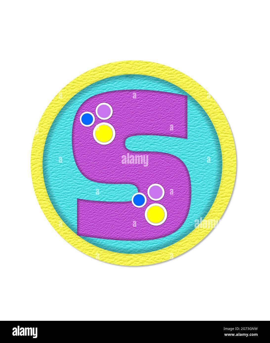 The letter S, in the alphabet set "Crinkle Paper", is purple with large ...