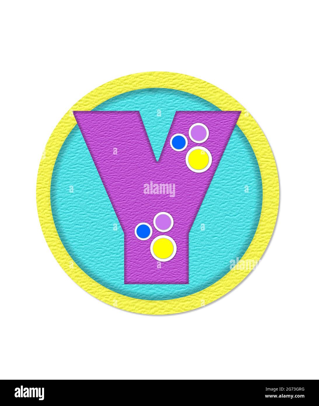 The letter Y, in the alphabet set "Crinkle Paper", is purple with large ...