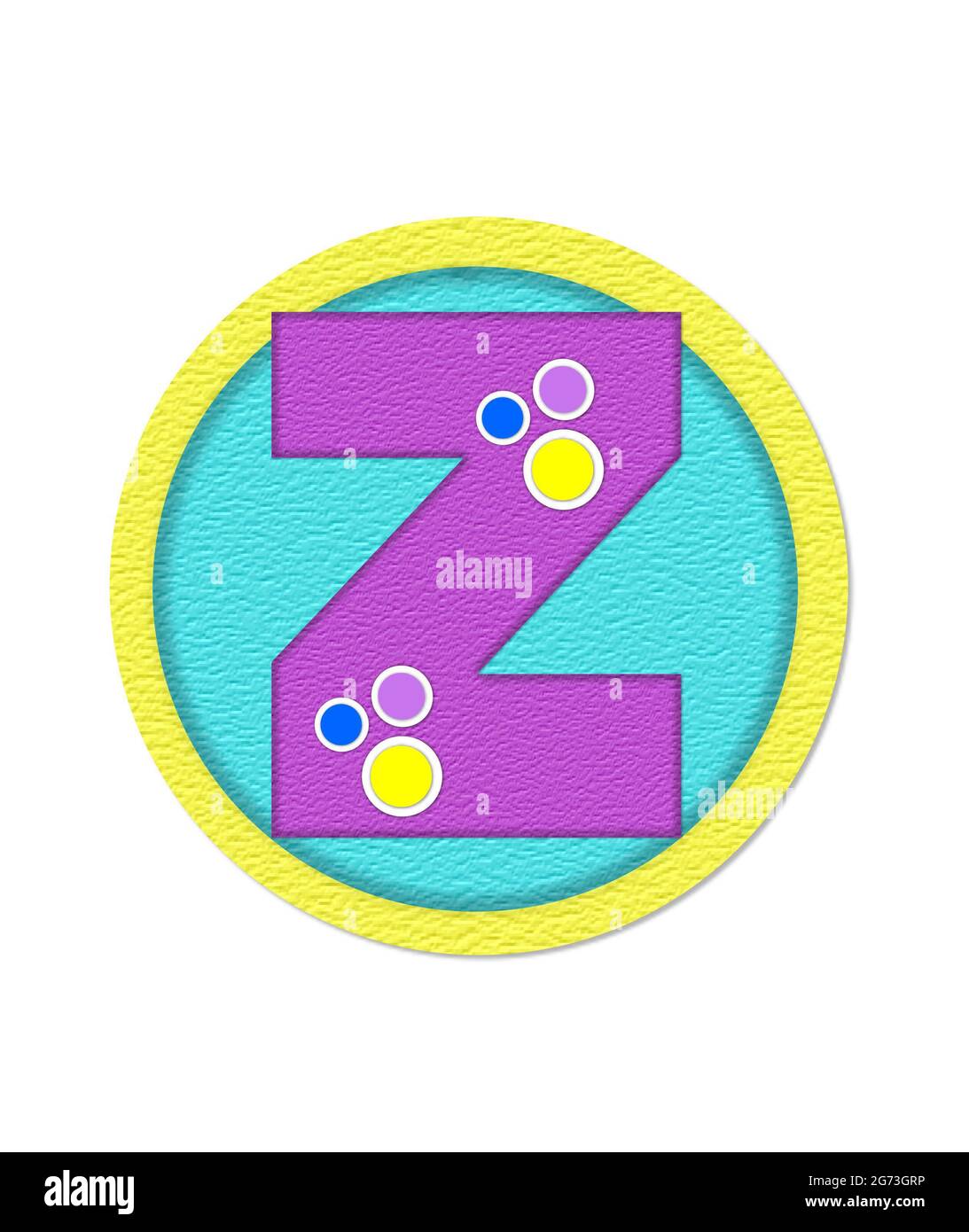 The letter Z, in the alphabet set "Crinkle Paper", is purple with large ...